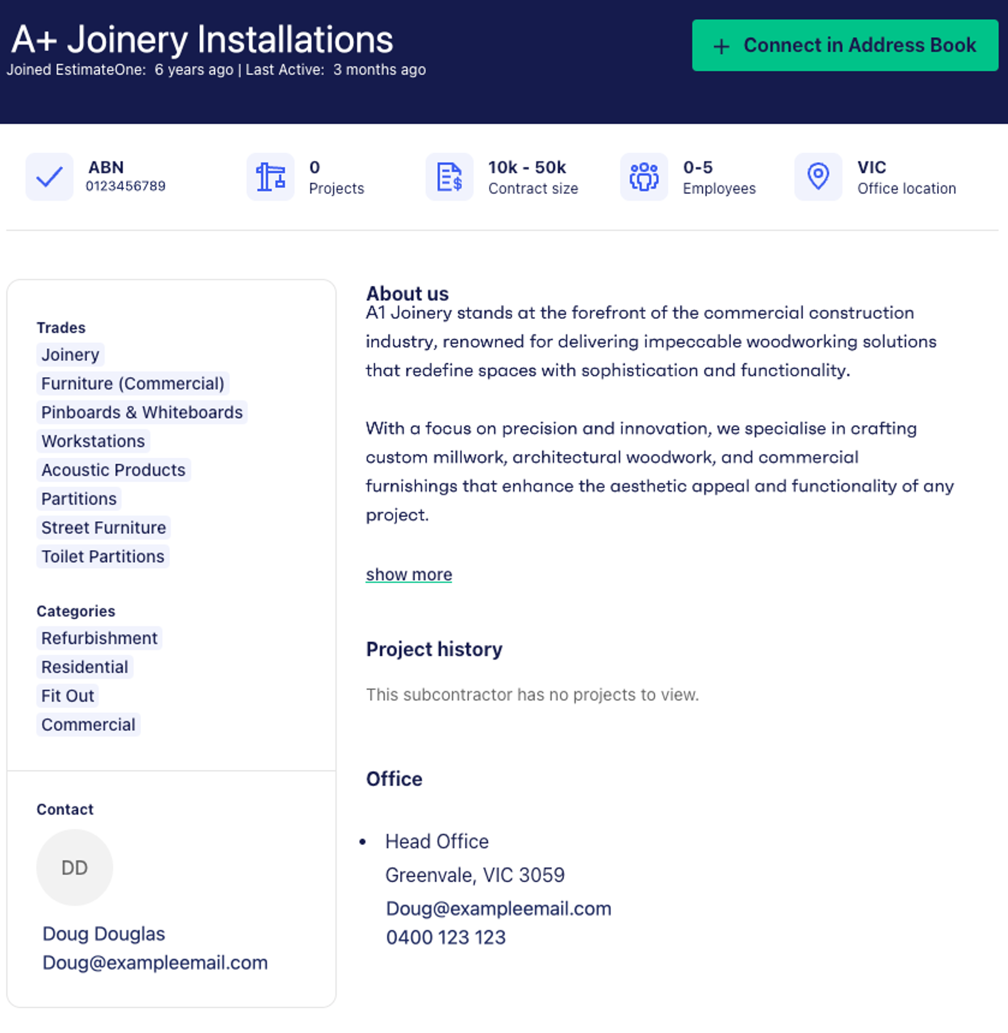 Company Profile FAQ | EstimateOne Subcontractor Support